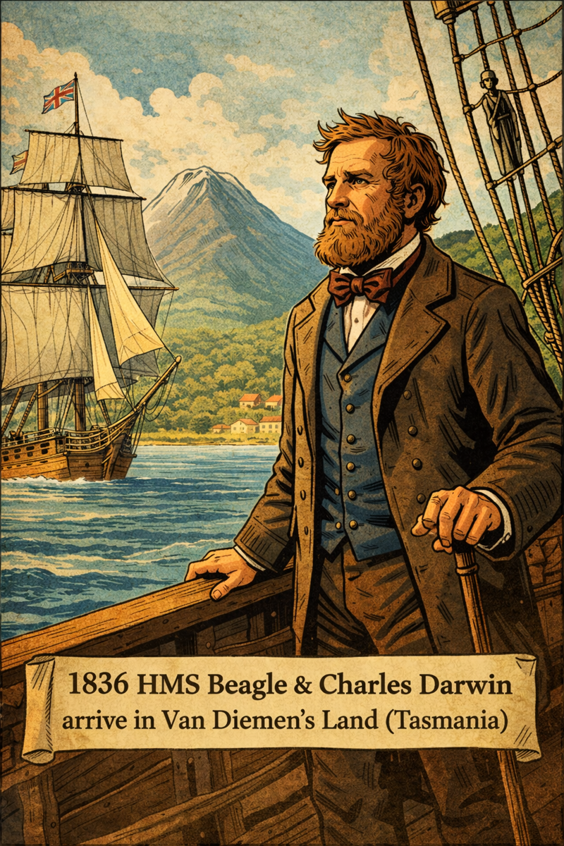 February 6th, 1836 - HMS Beagle & Charles Darwin Arrive in Tasmania ...