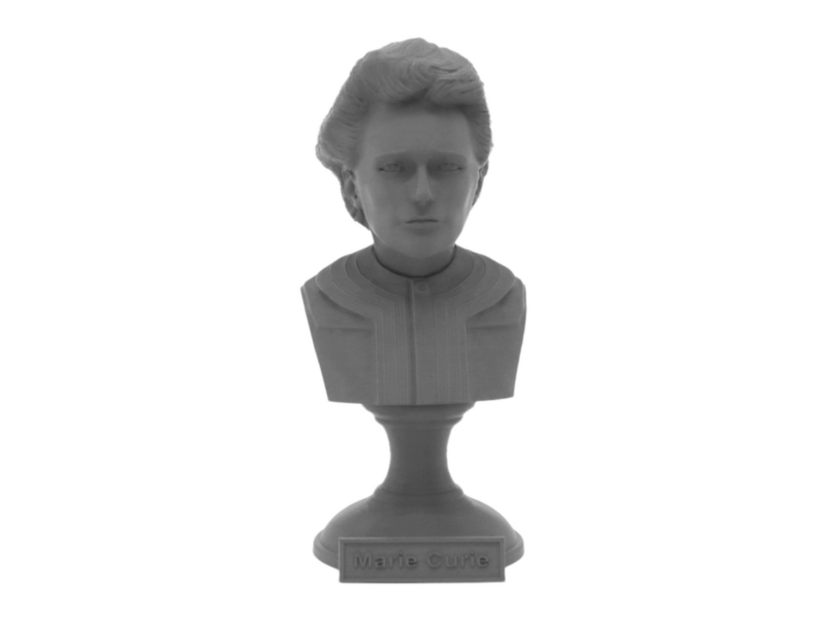 Marie Curie, 5-inch Bust on Pedestal, Gray – Faces Of History