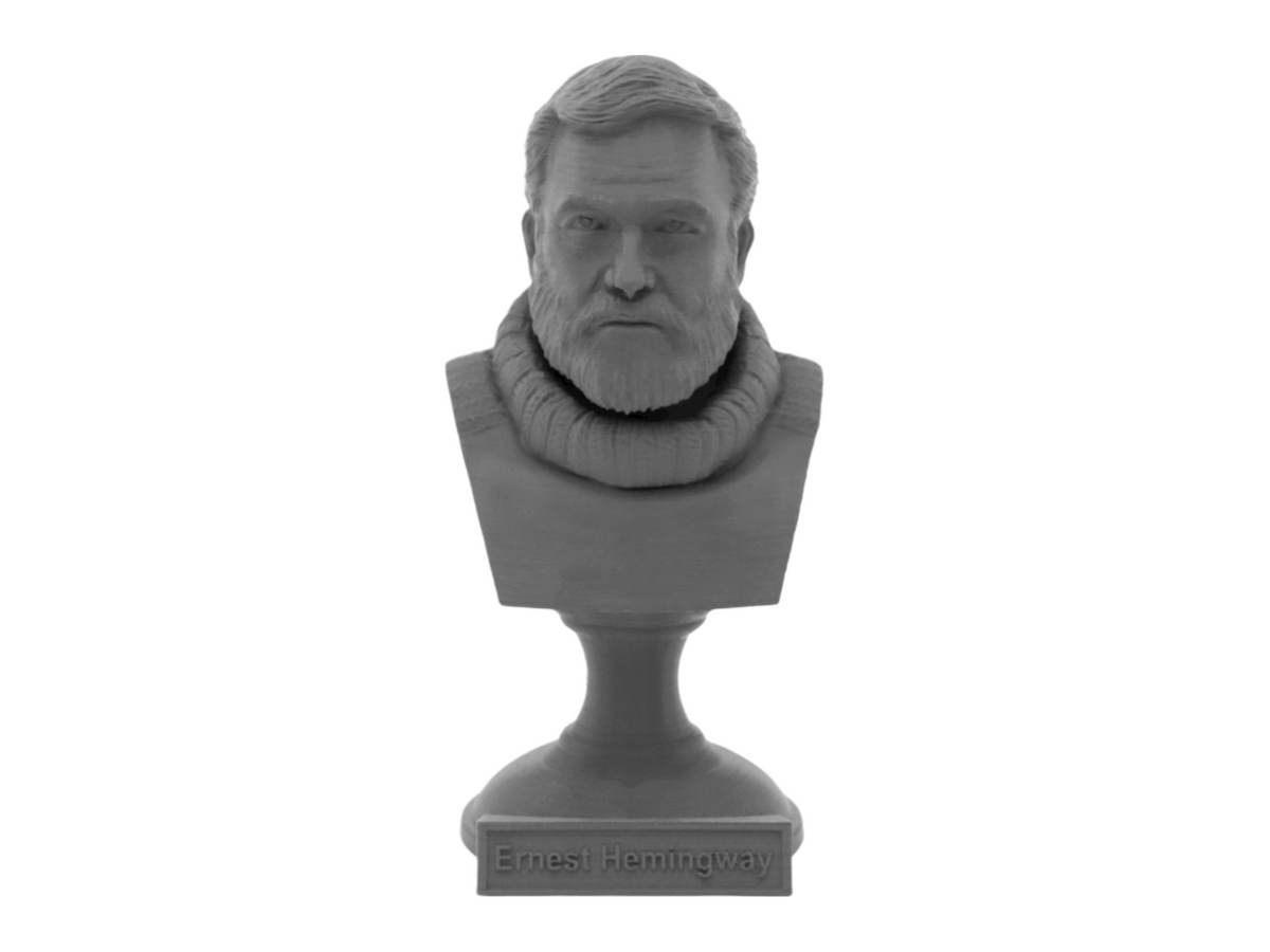 Ernest Hemingway, 5-inch Bust on Pedestal, Gray – Faces Of History