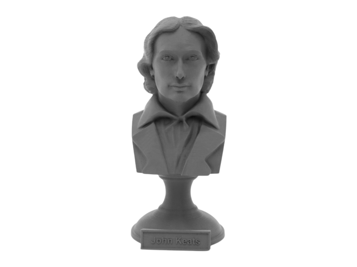 John Keats, 5-inch Bust on Pedestal, Gray – Faces Of History