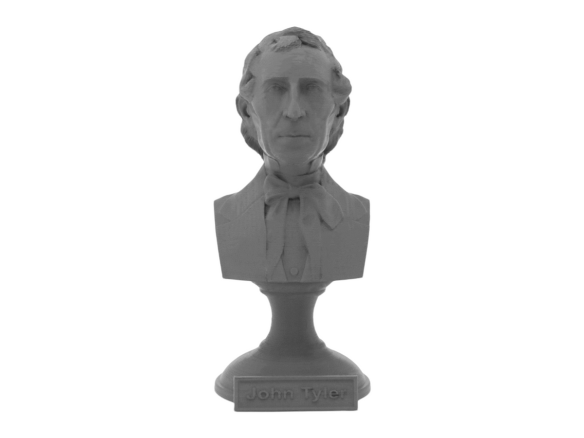 John Tyler, 5-inch Bust on Pedestal, Gray – Faces Of History