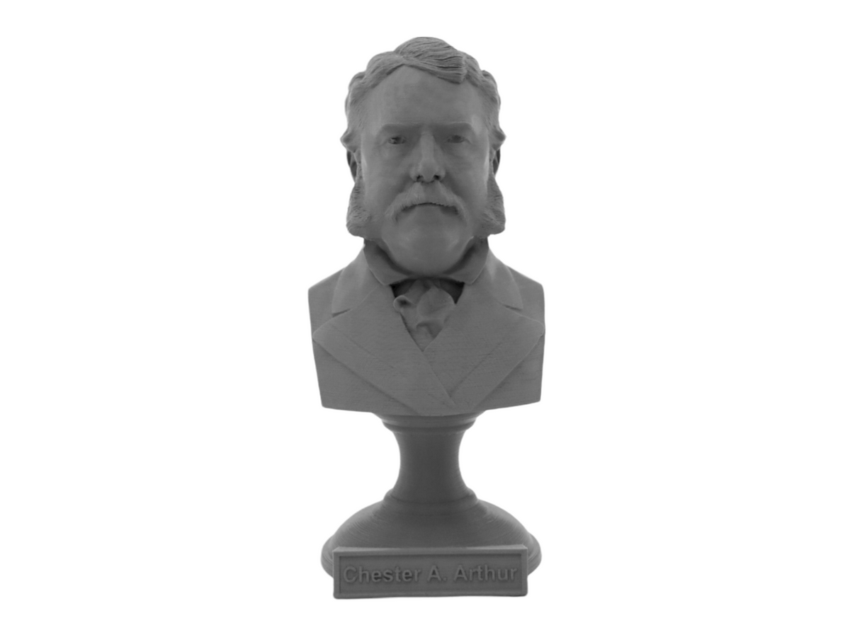 Chester A. Arthur, 5-inch Bust on Pedestal, Gray – Faces Of History