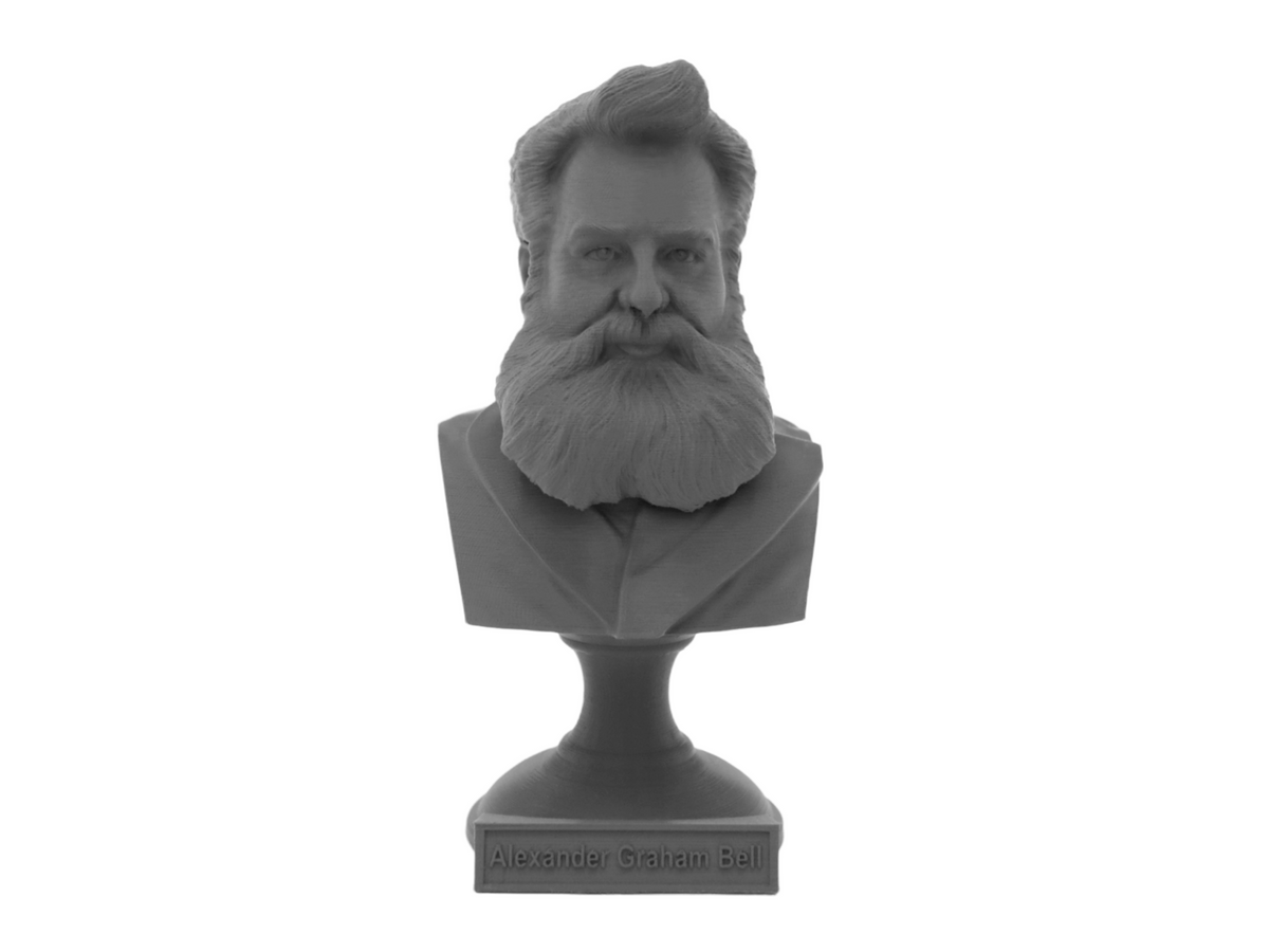Alexander Graham Bell, 5-inch Bust on Pedestal, Gray – Faces Of History