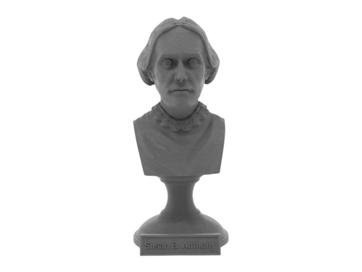 Susan B Anthony, 5-inch Bust on Pedestal, Gray – Faces Of History