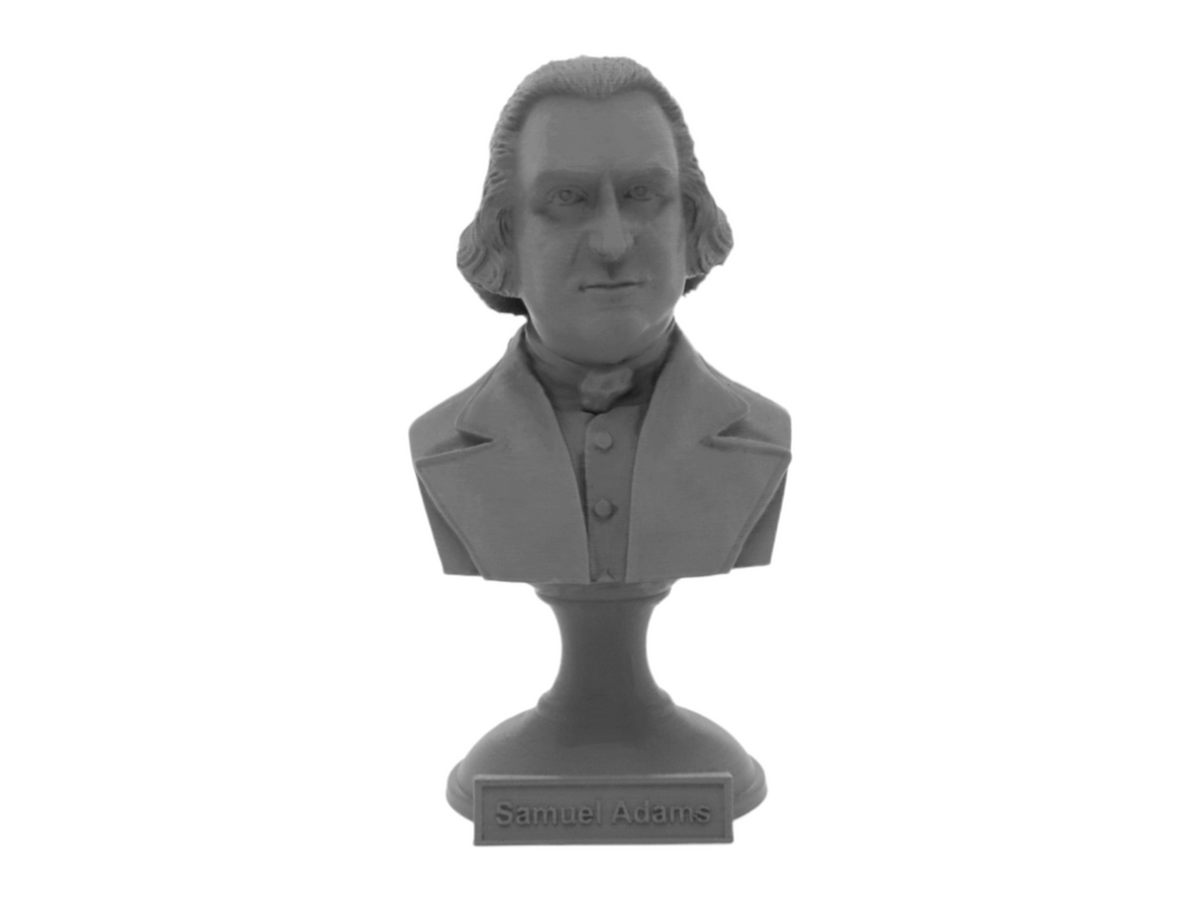 Samuel Adams, 5-inch Bust on Pedestal, Gray – Faces Of History