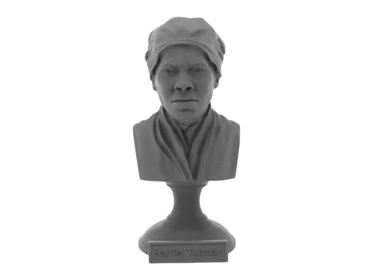 Harriet Tubman, 5-inch Bust on Pedestal, Gray – Faces Of History